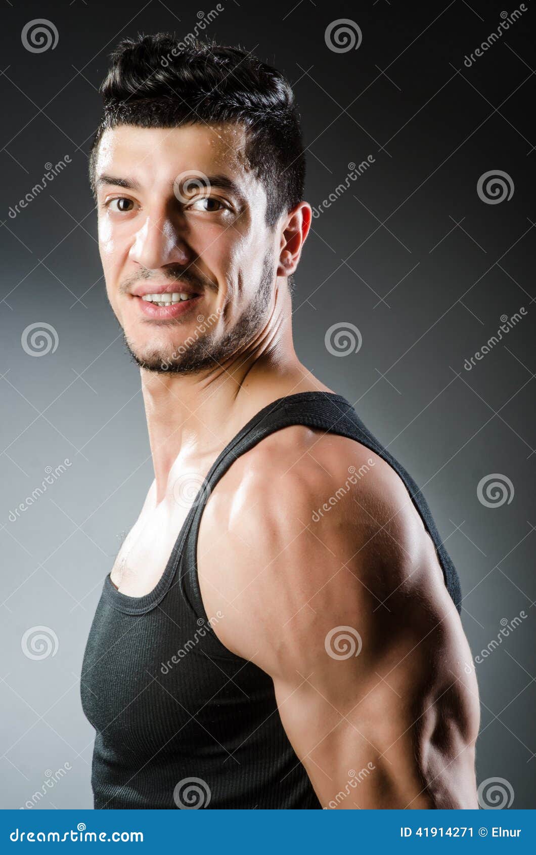 Muscular man posing stock image. Image of masculine, handsome - 41914271