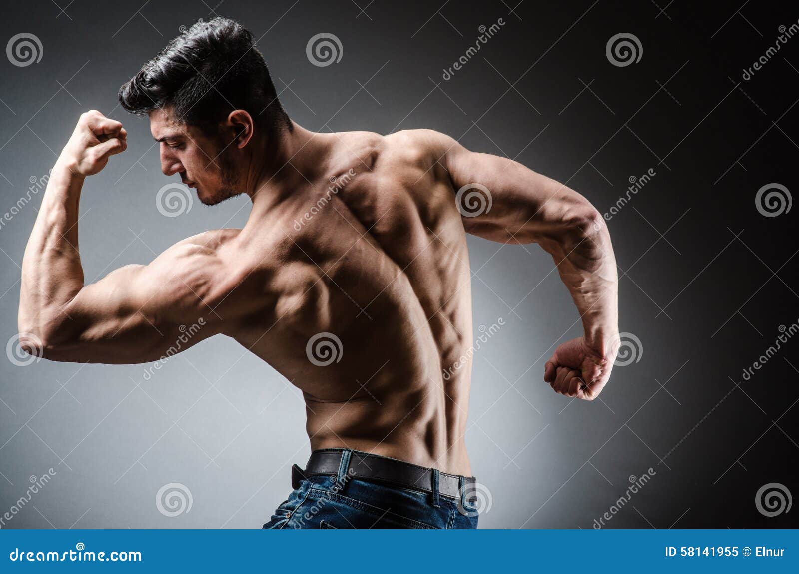 Muscular man posing stock image. Image of lifestyle, fitness - 58141955