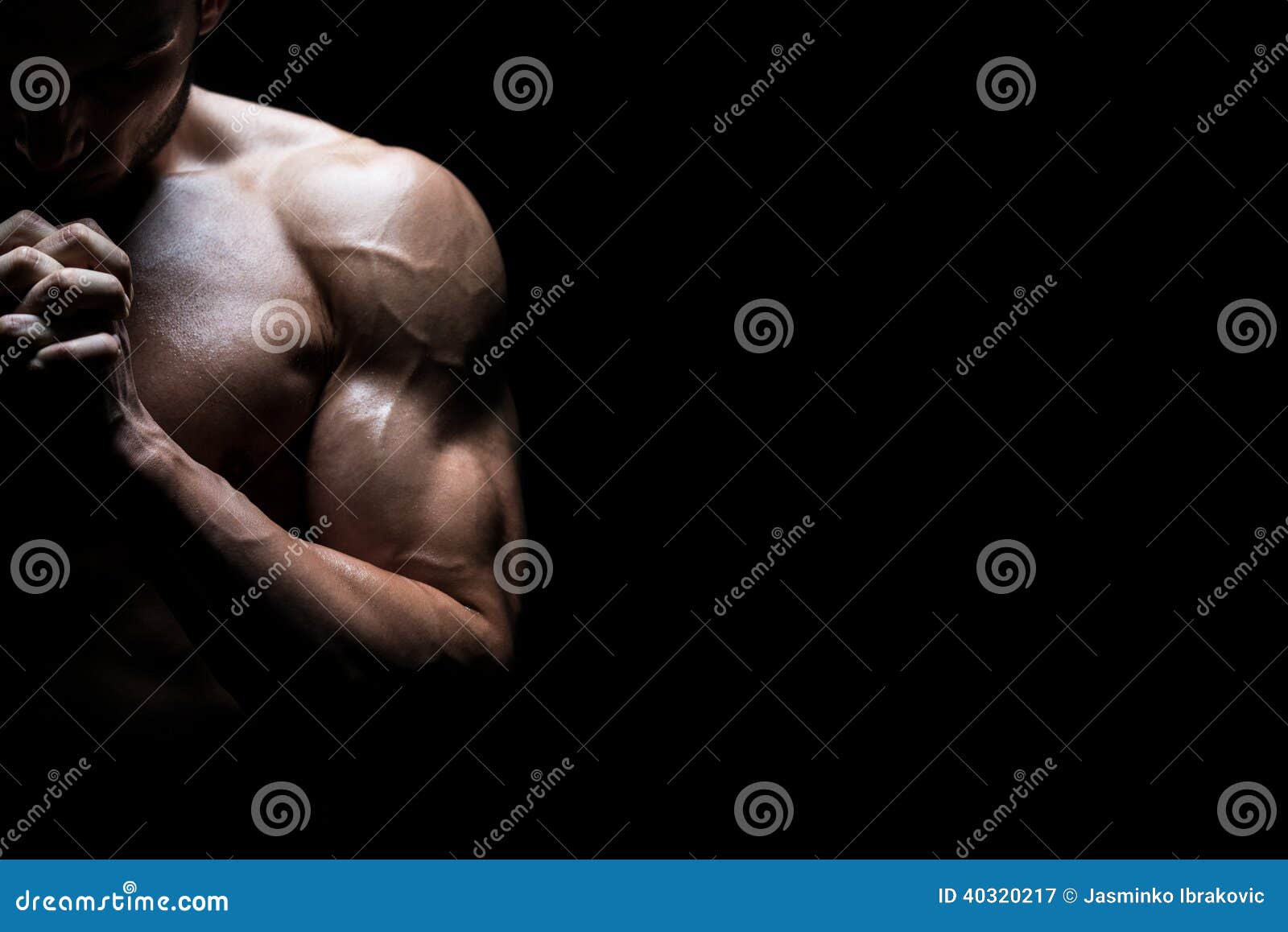 Muscular Man Praying stock image. Image of pectoral, muscular - 40320217