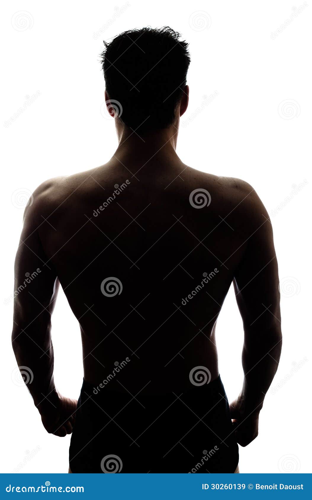 Muscular Man S Back in Silhouette Stock Image - Image of figure ...
