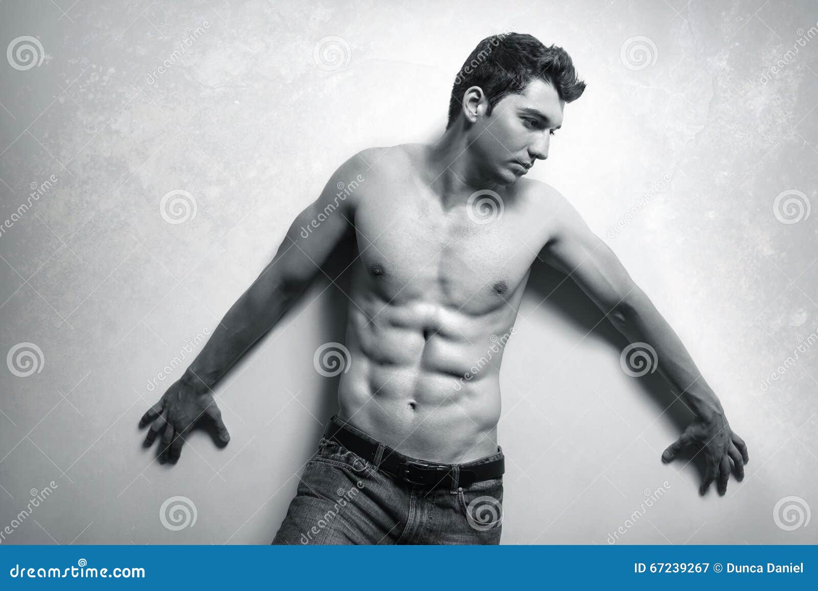 Muscular man with abs stock image. Image of fitness, model - 67239267