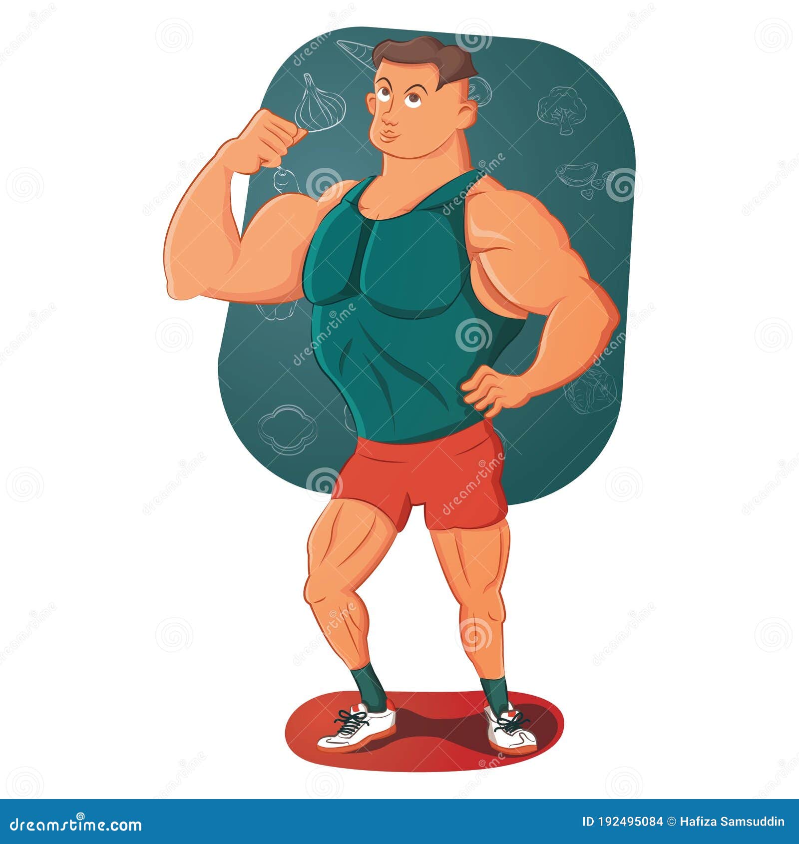 Muscular Man. Vector Illustration Decorative Design Stock Vector ...