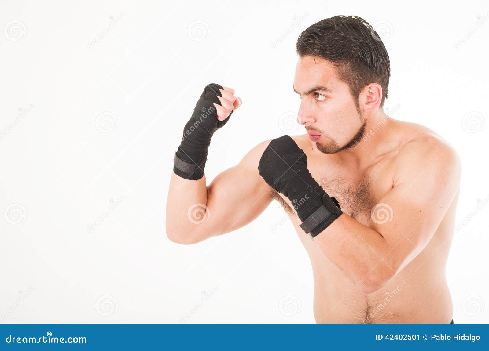 Muscular Martial Arts Fighter Attacking Stock Image - Image of combat ...