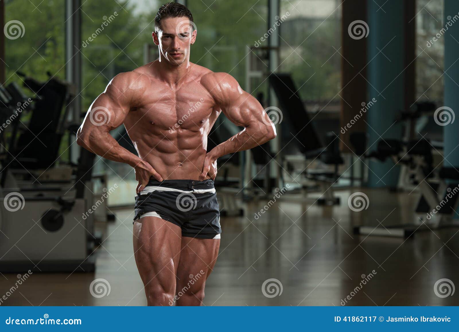 Muscular Men Flexing Muscles Stock Image - Image of eating, lifestyle ...