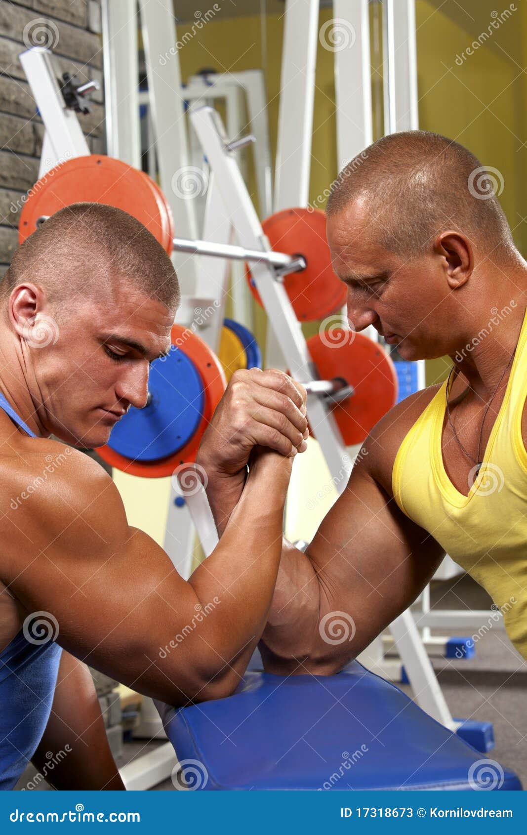 Muscular Men Measuring Forces Stock Image - Image of handsome, muscle ...