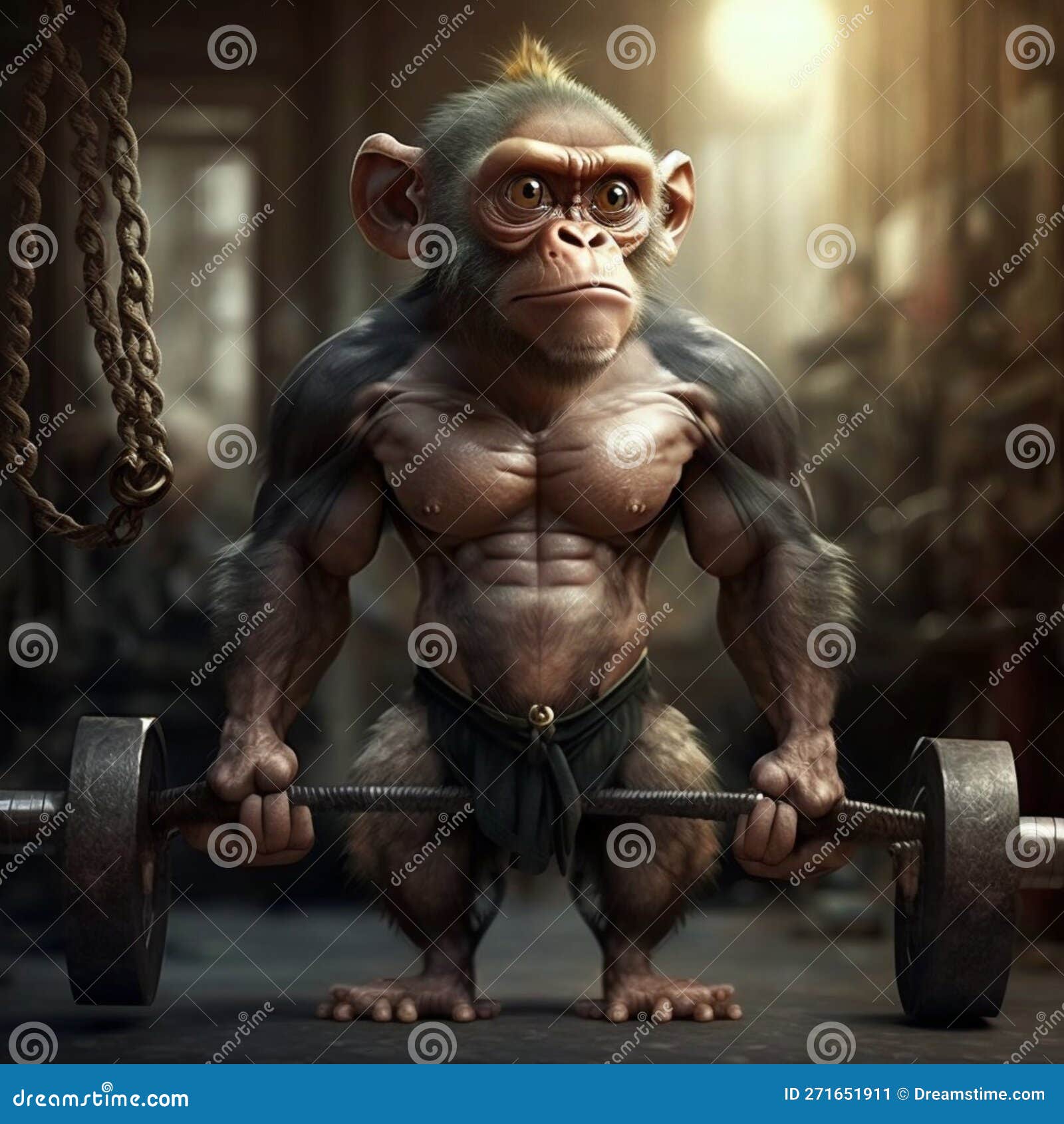 Muscular Monkey at the Gym, AI Generated Stock Illustration ...