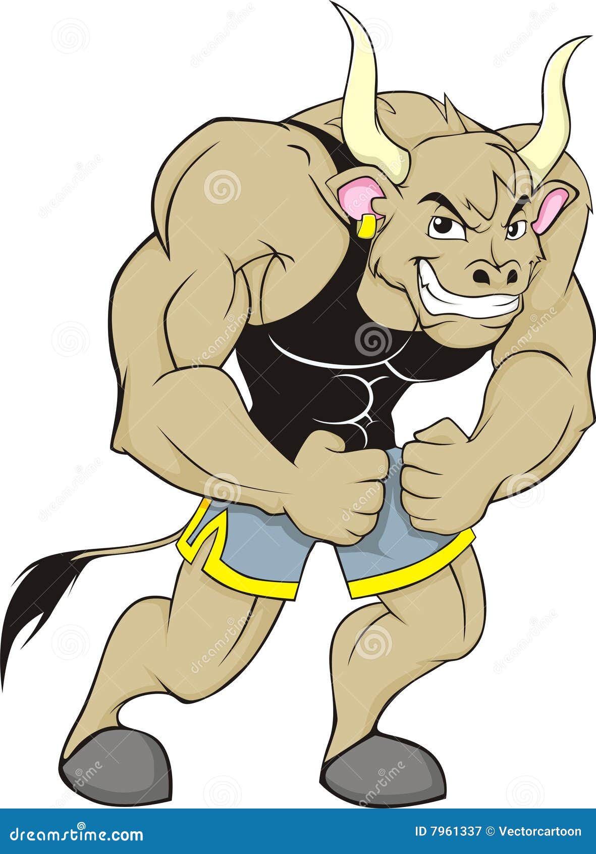 Muscular Ox stock illustration. Illustration of cattle - 7961337