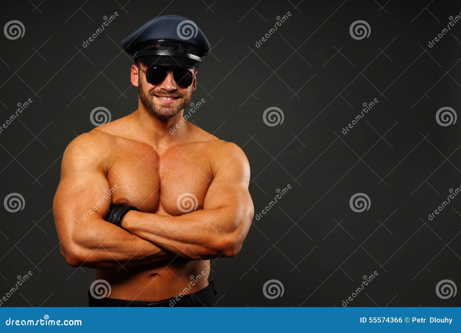 Muscular policeman stock photo. Image of body, authority - 55574366
