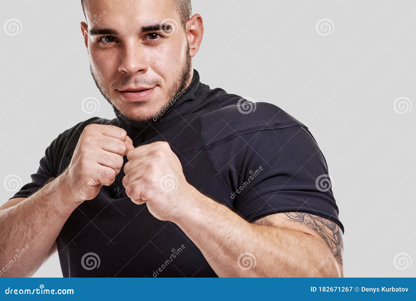 Muscular Powerful Kick-boxer Stock Image - Image of healthy, muscular ...