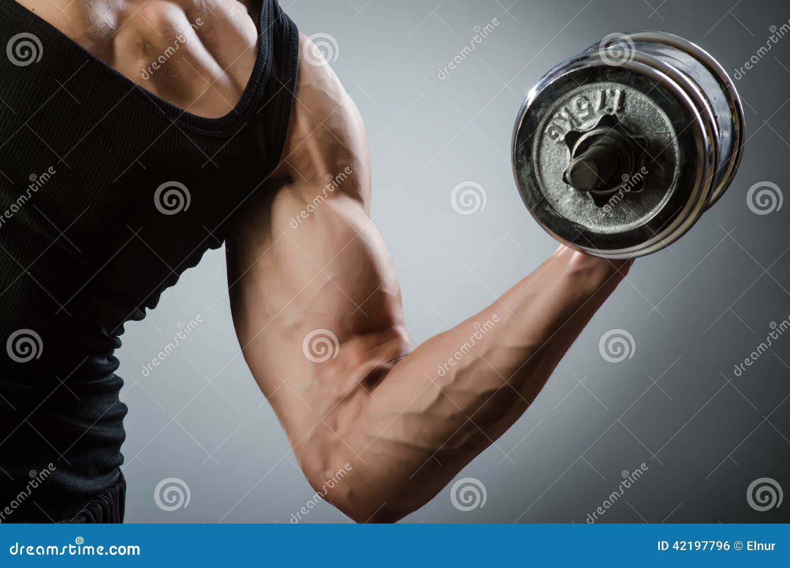 Muscular Ripped Bodybuilder Stock Photo - Image of athletic, lifting ...