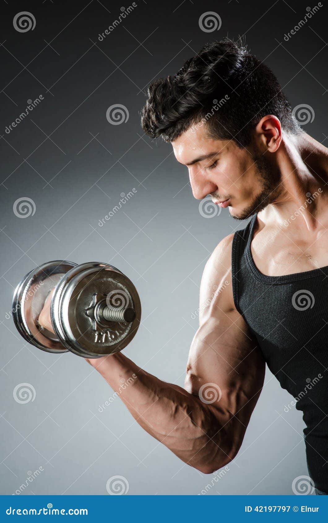 Muscular Ripped Bodybuilder Stock Image - Image of strong, bicep: 42197797