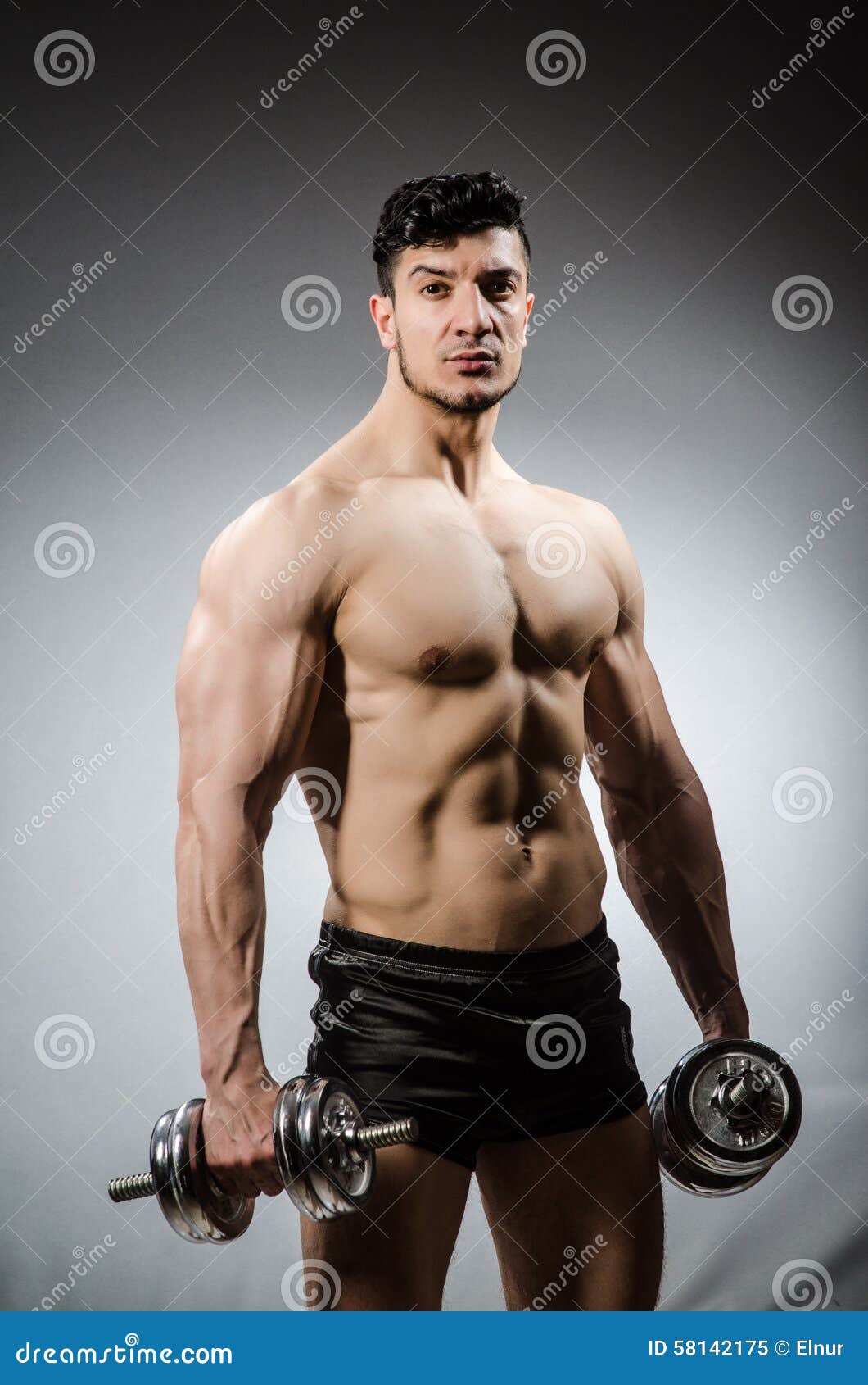 Muscular Ripped Bodybuilder Stock Image - Image of lifting, healthy ...