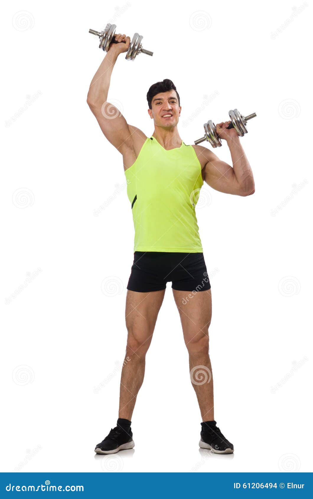 The Muscular Ripped Bodybuilder with Dumbbells Stock Photo - Image of ...