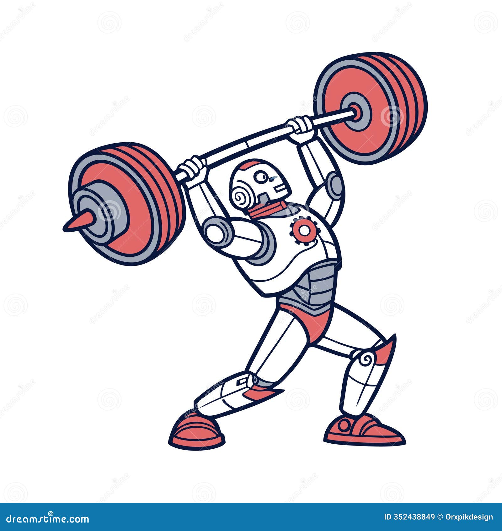 Muscular Robot Cartoon Vector NFT Design Stock Illustration ...