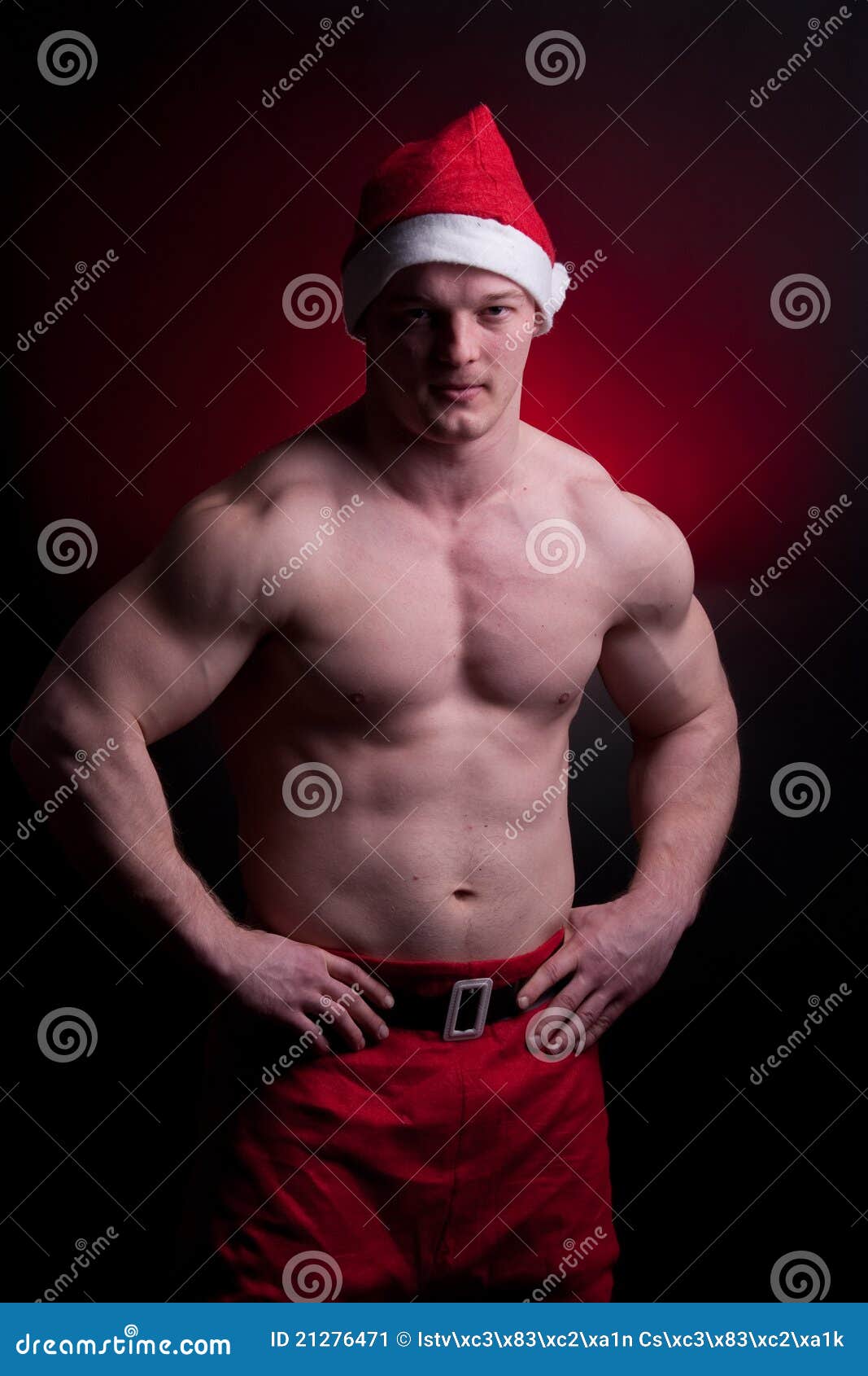 Muscular santa claus stock image. Image of pack, costume - 21276471