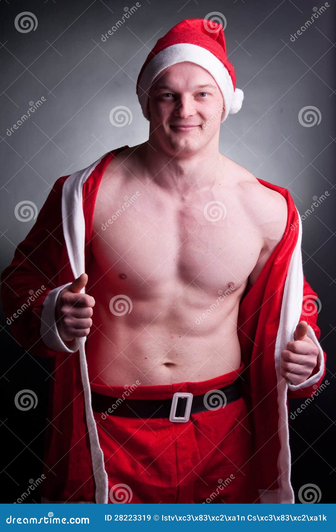 Muscular santa claus stock image. Image of chest, handsome - 28223319