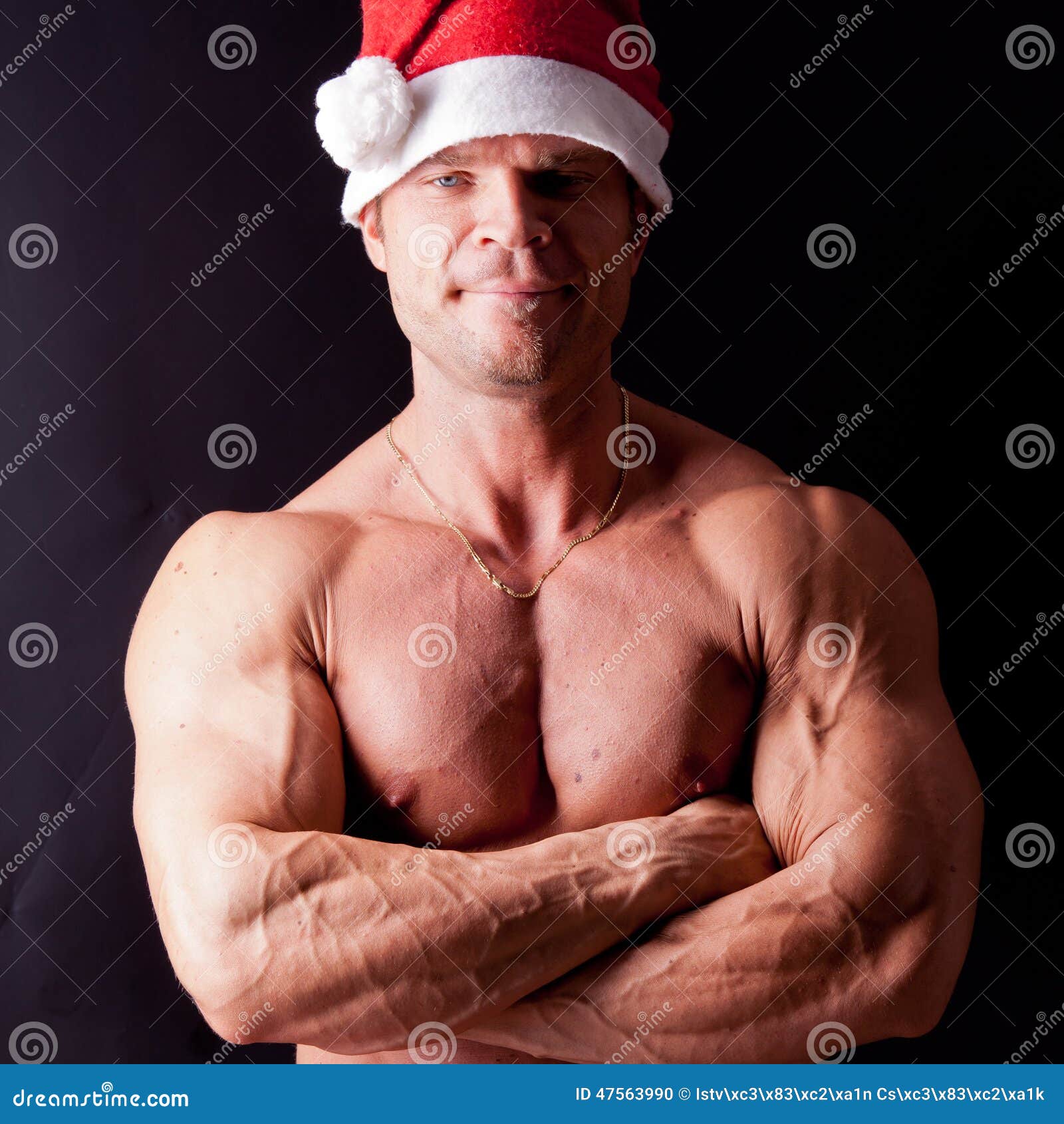 Muscular santa claus stock photo. Image of body, adult - 47563990