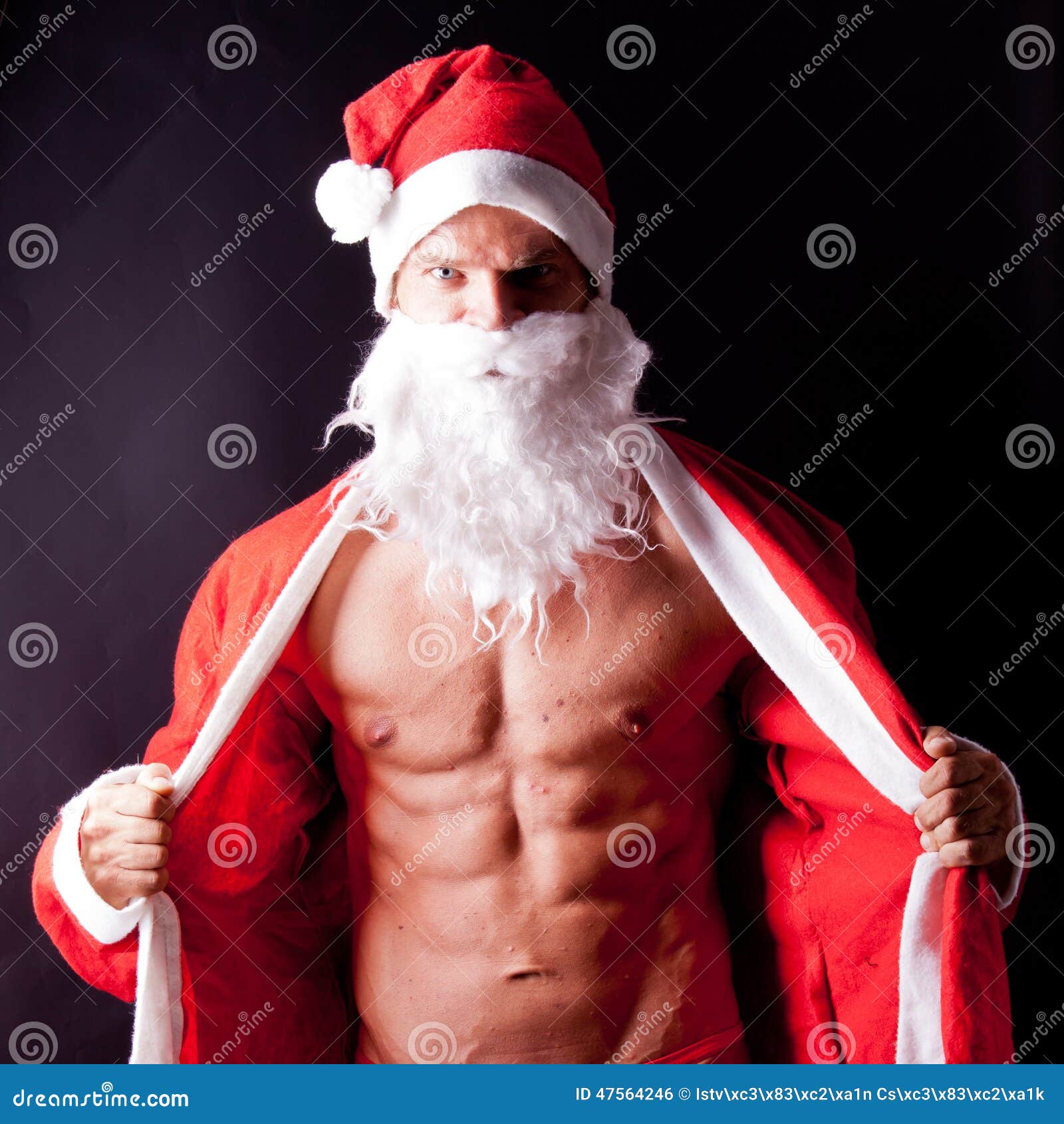 Muscular santa claus stock photo. Image of fitness, dress - 47564246