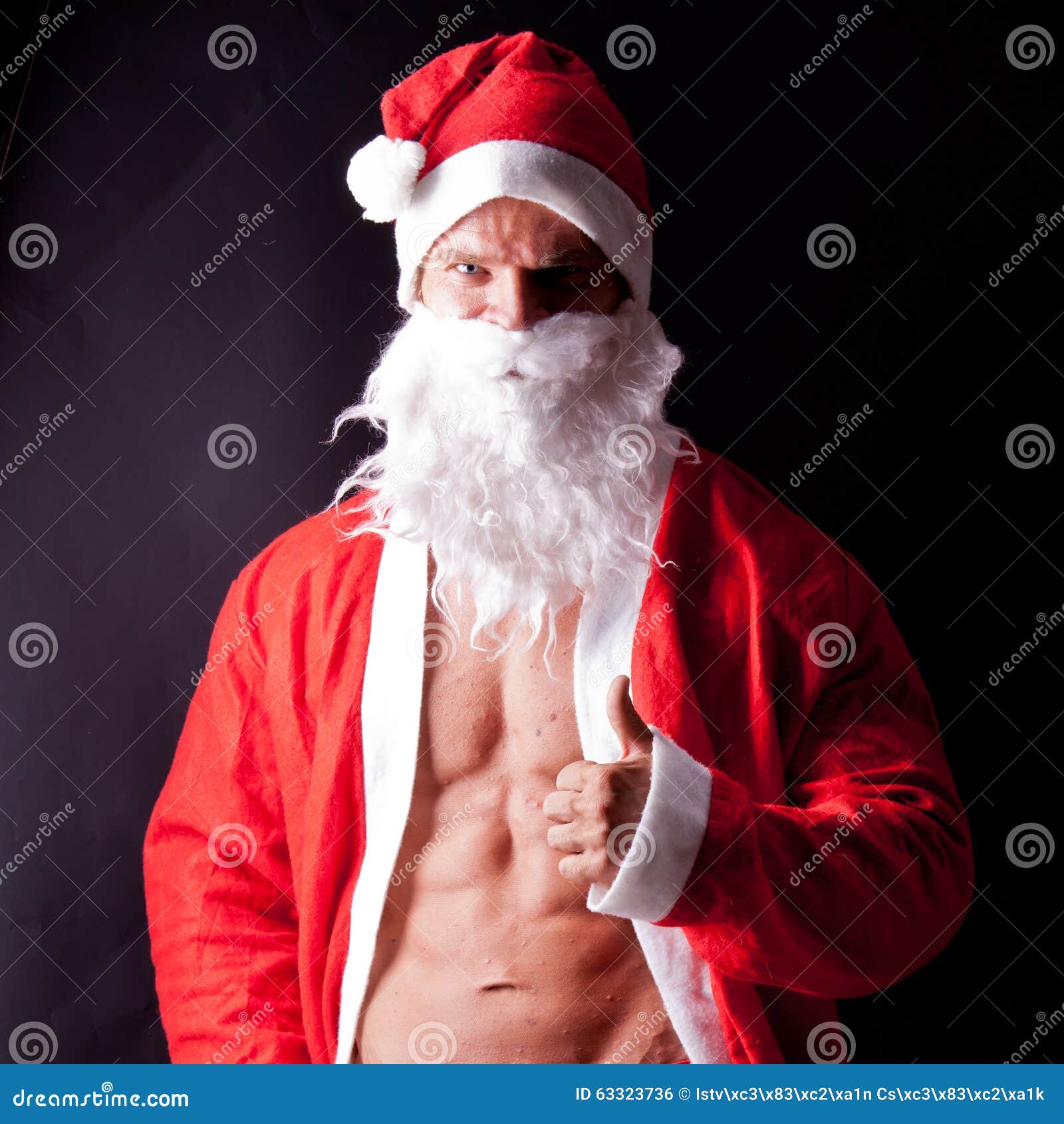 Muscular santa claus stock photo. Image of christmas - 63323736