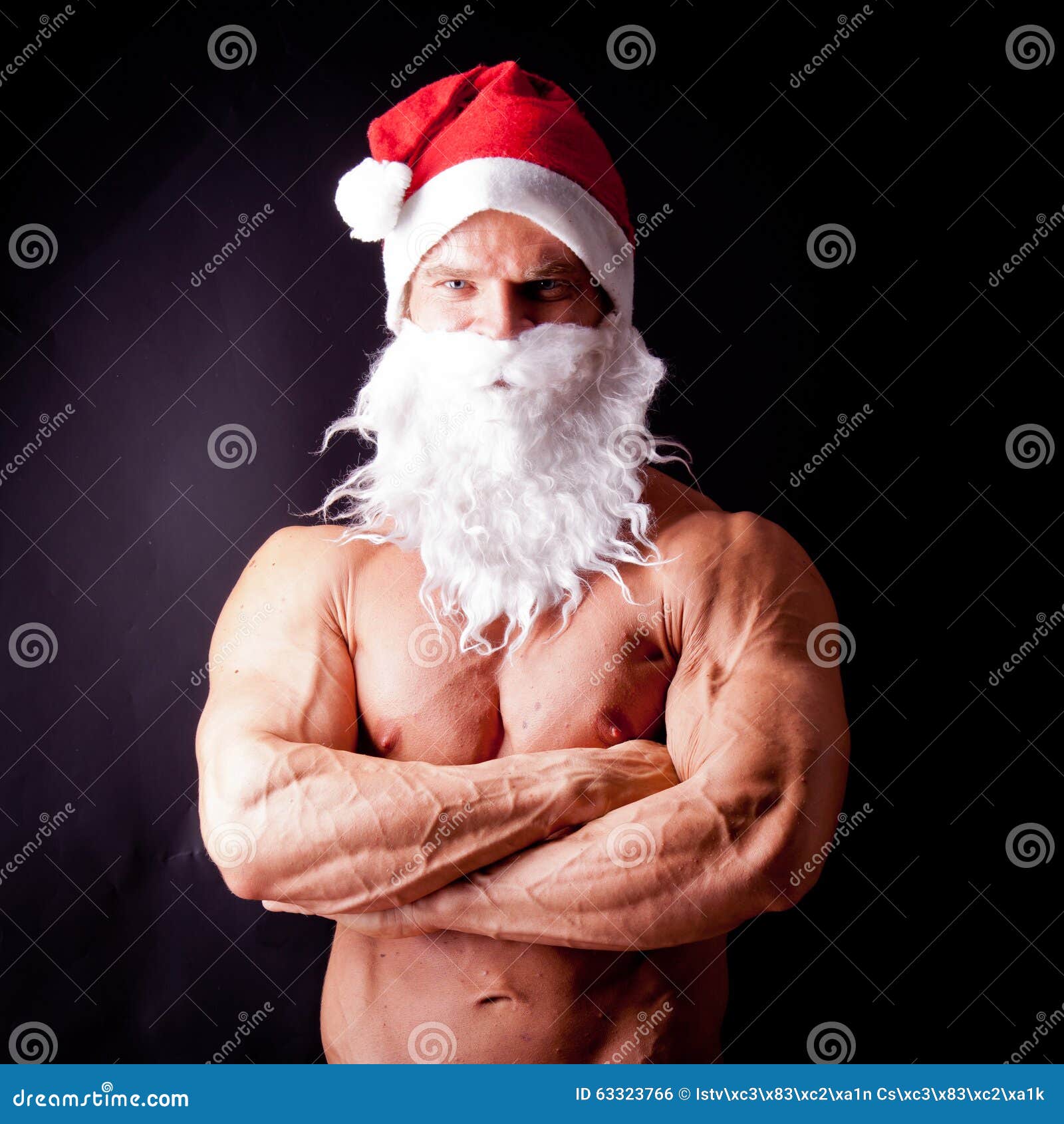 Muscular santa claus stock photo. Image of bodybuilder - 63323766