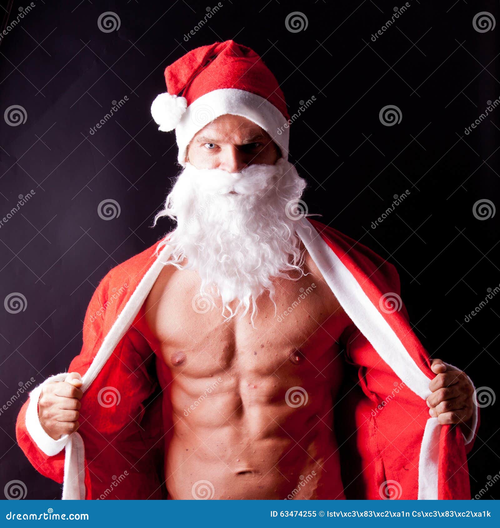 Muscular santa claus stock image. Image of bodybuilder - 63474255