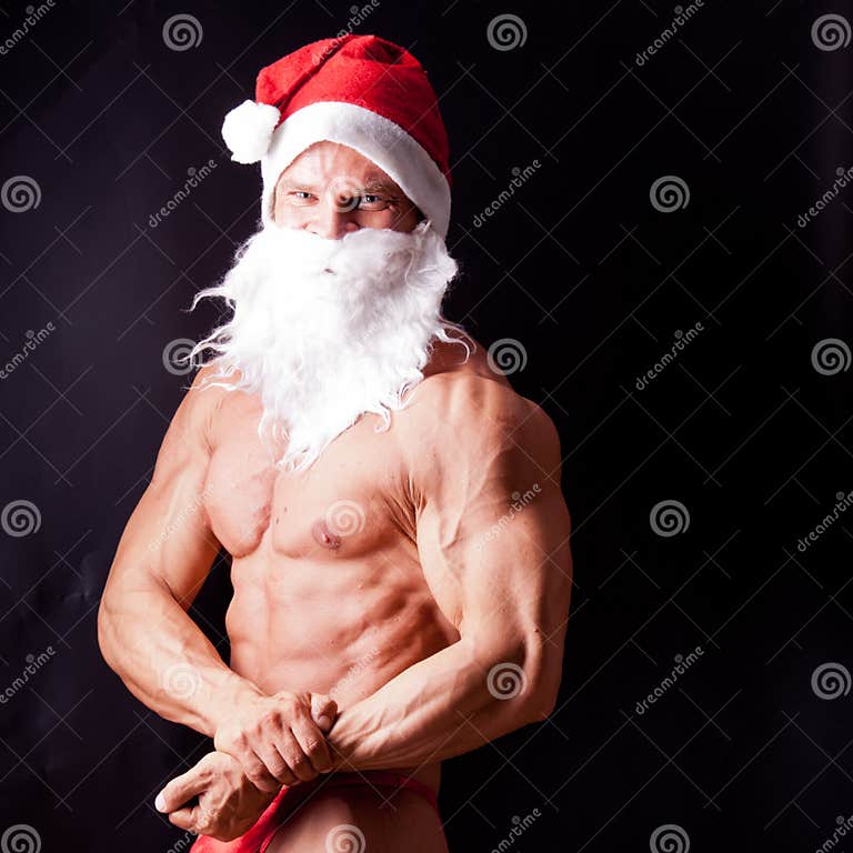 Muscular santa claus stock photo. Image of flex, caucasian - 81699354