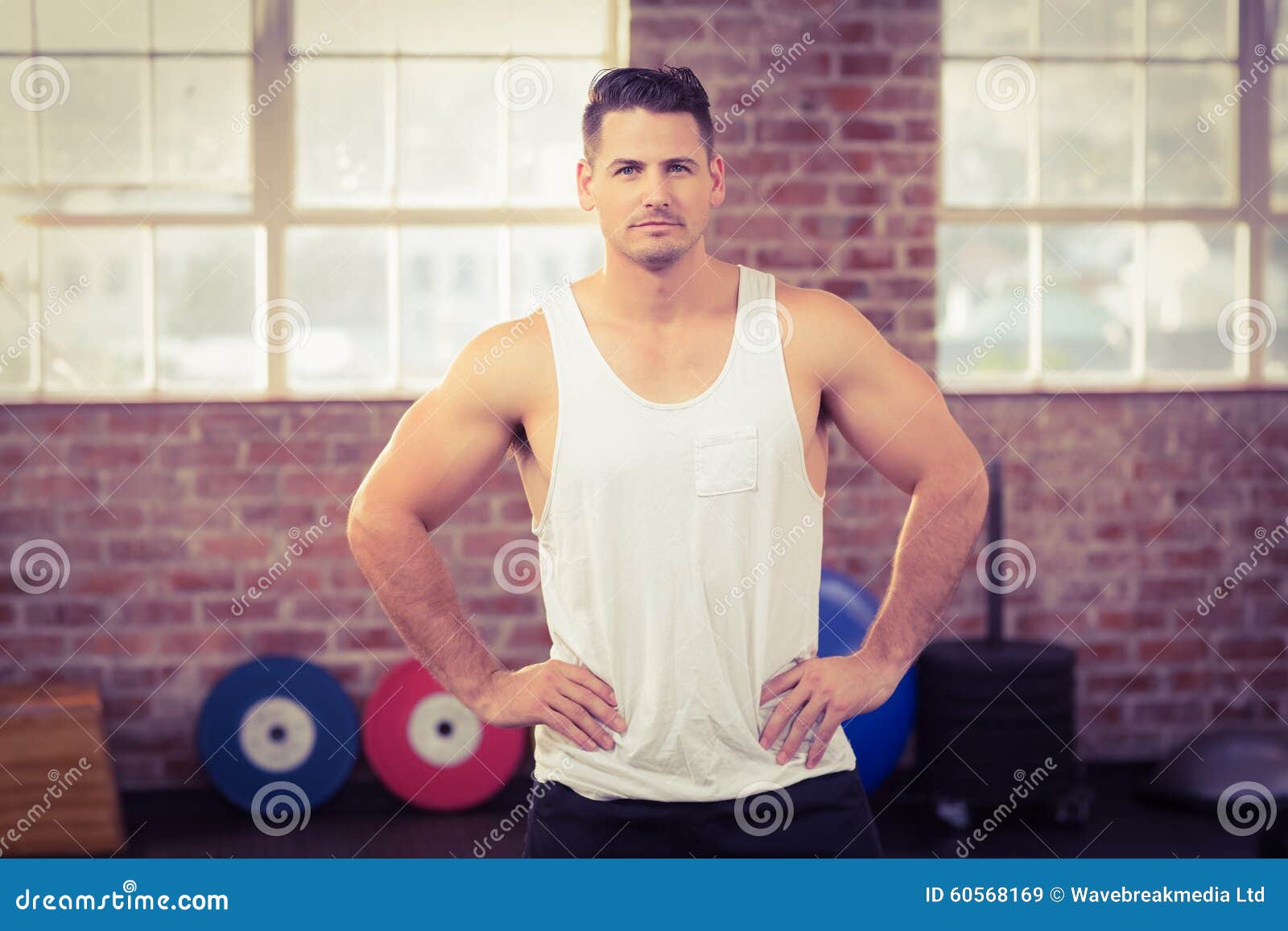 Muscular Serious Man Facing the Camera Stock Image - Image of athlete ...