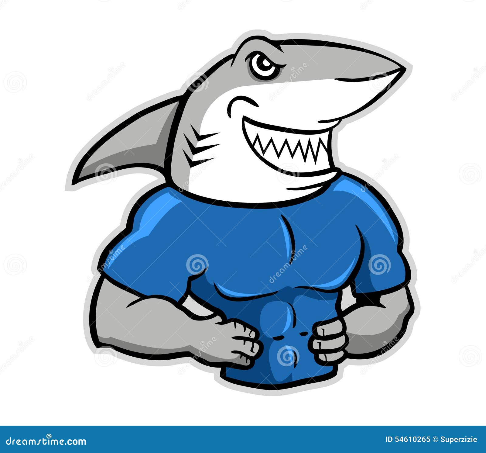 Muscular Shark stock illustration. Illustration of strength - 54610265