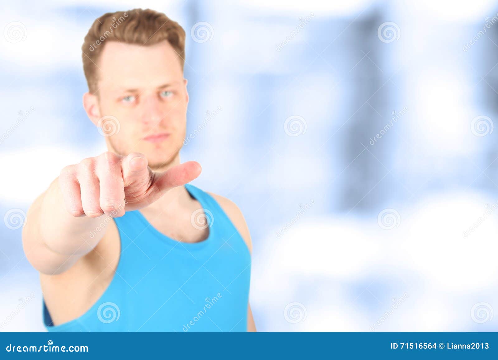 Muscular Sport Man Pointig Forward.You are Next! Stock Photo - Image of ...