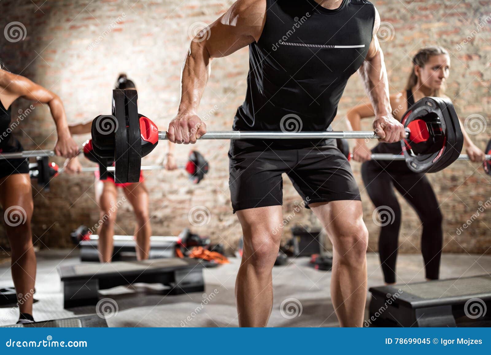 Muscular Sporty People Doing Workout Stock Image - Image of bodybuilder ...