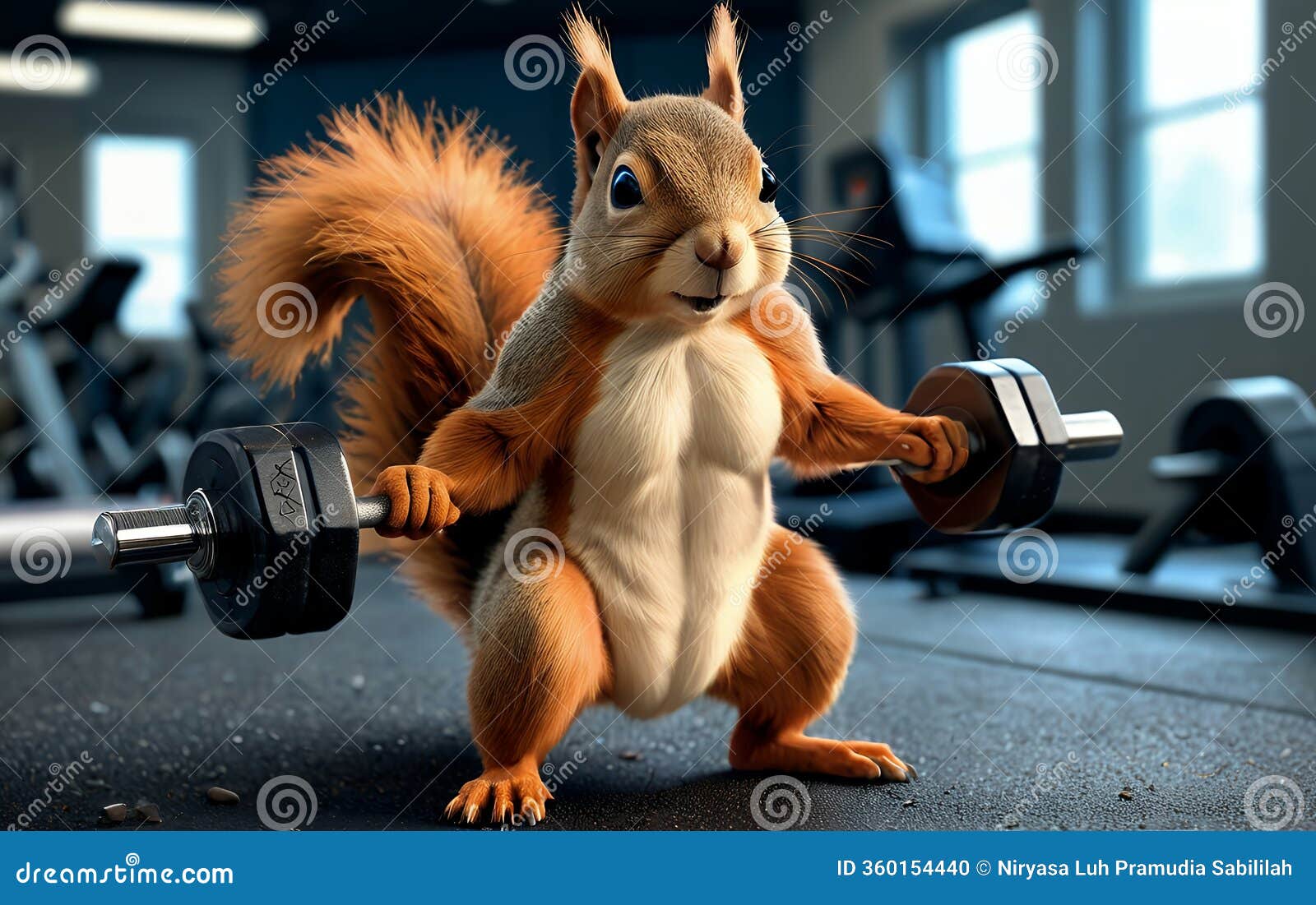 Muscular Squirrel Posing In Gym Background Royalty-Free Stock Image ...