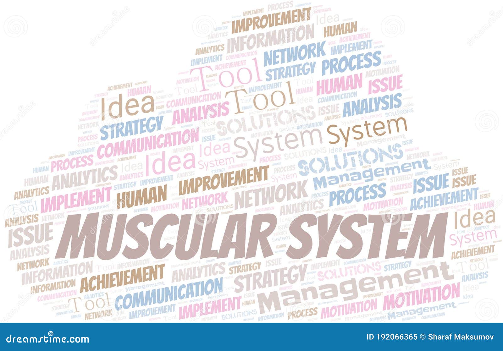 Muscular System Typography Vector Word Cloud. Stock Vector ...