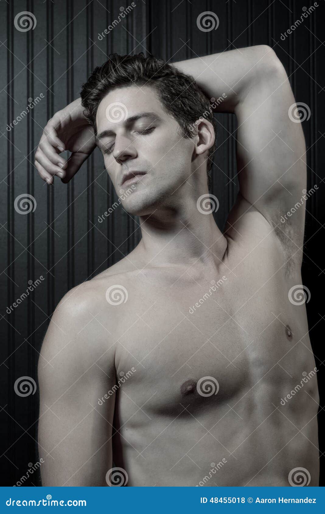 Muscular Toned Caucasian Male Stock Photo - Image of expression, bare ...