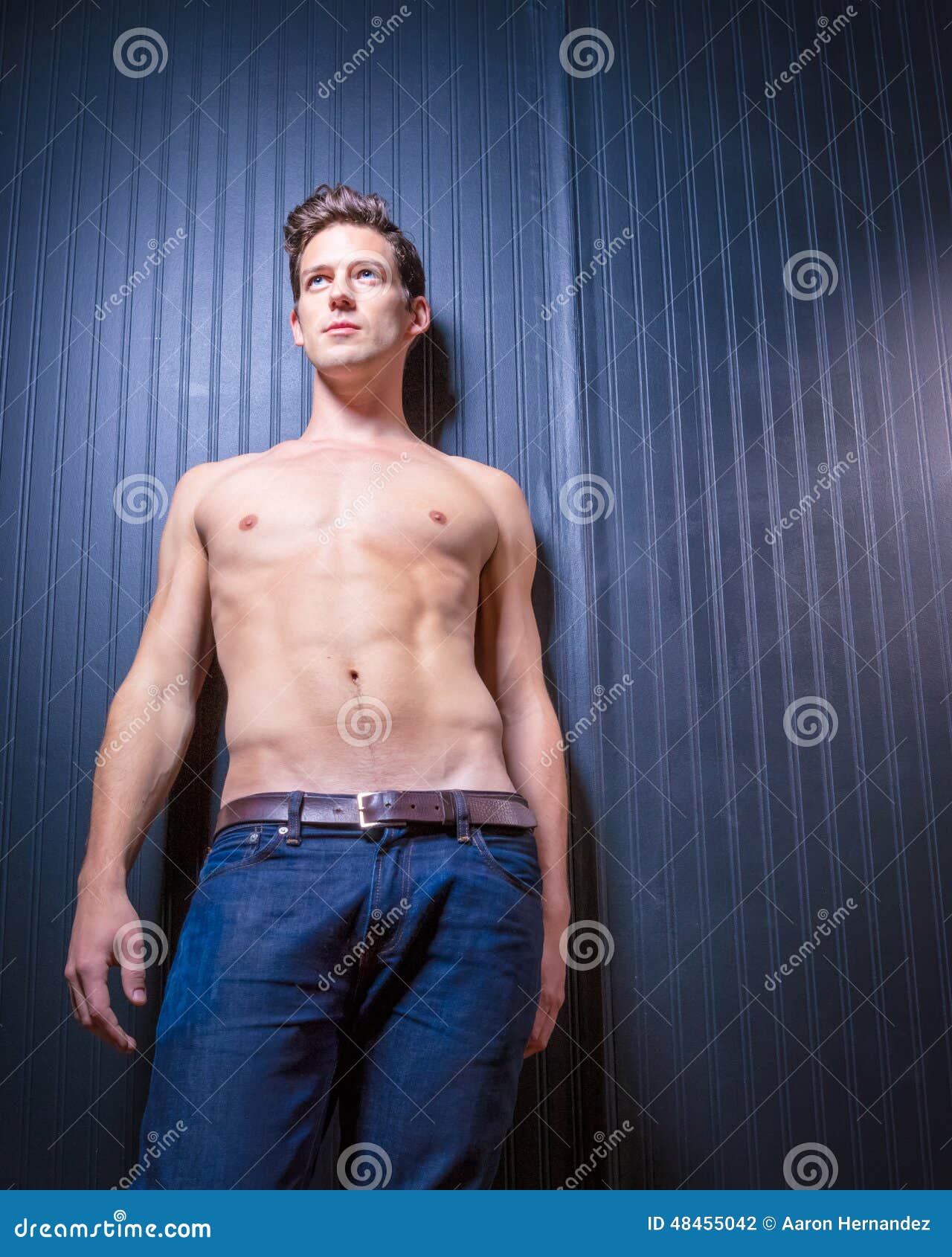 Muscular Toned Caucasian Male Stock Photo - Image of open, eyes: 48455042
