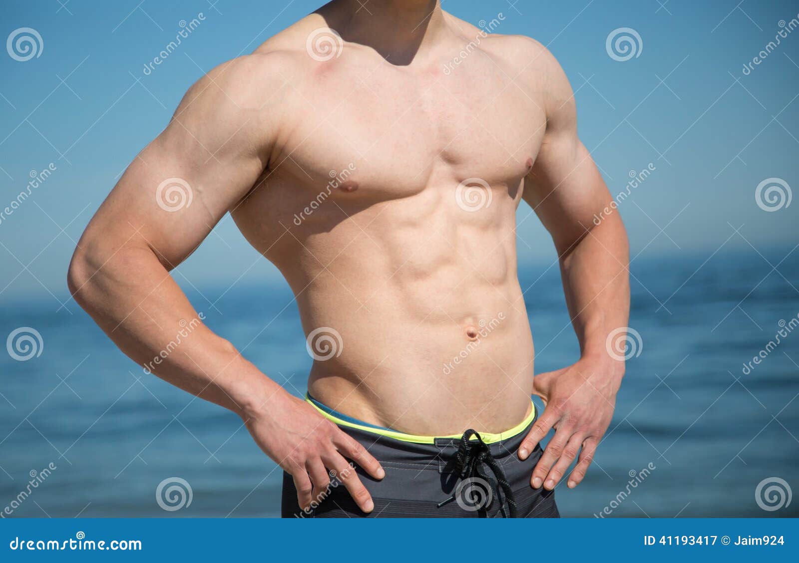 Muscular torso stock image. Image of ocean, beach, diet - 41193417