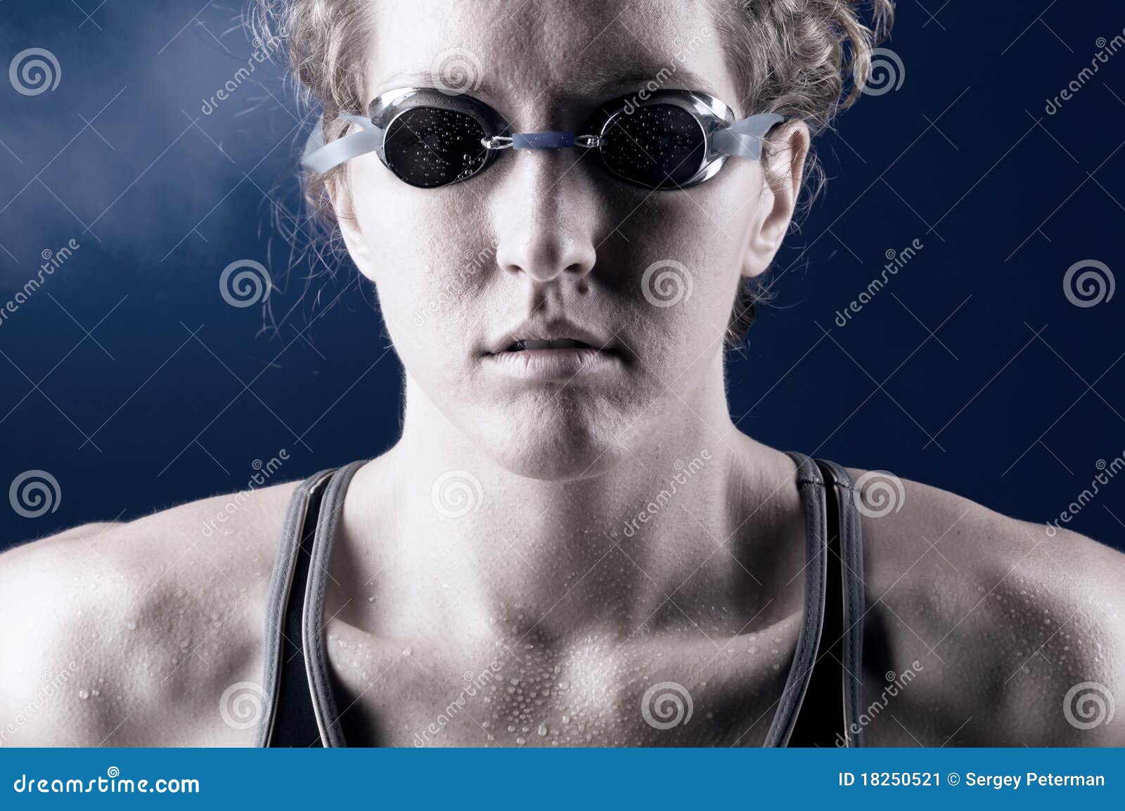 Muscular woman swimmer stock image. Image of posing, professional ...
