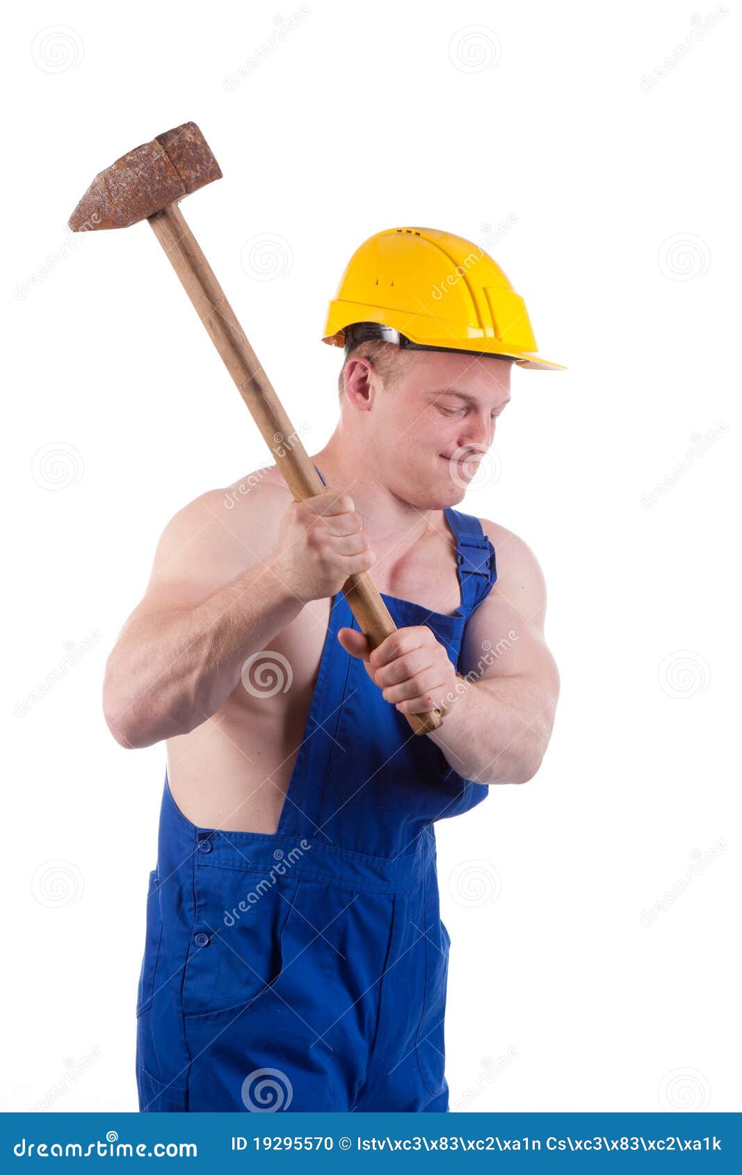 Muscular worker stock photo. Image of plumber, plumbing - 19295570