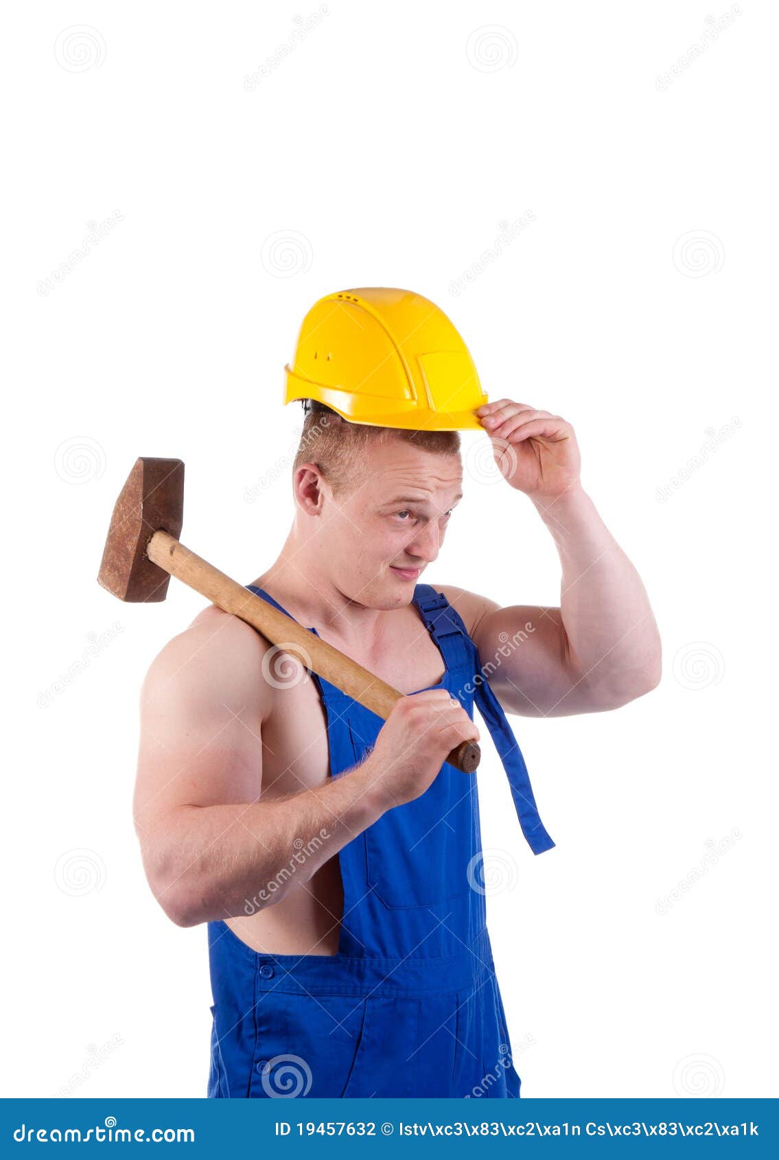 Muscular worker stock photo. Image of employee, bodybuilder - 19457632