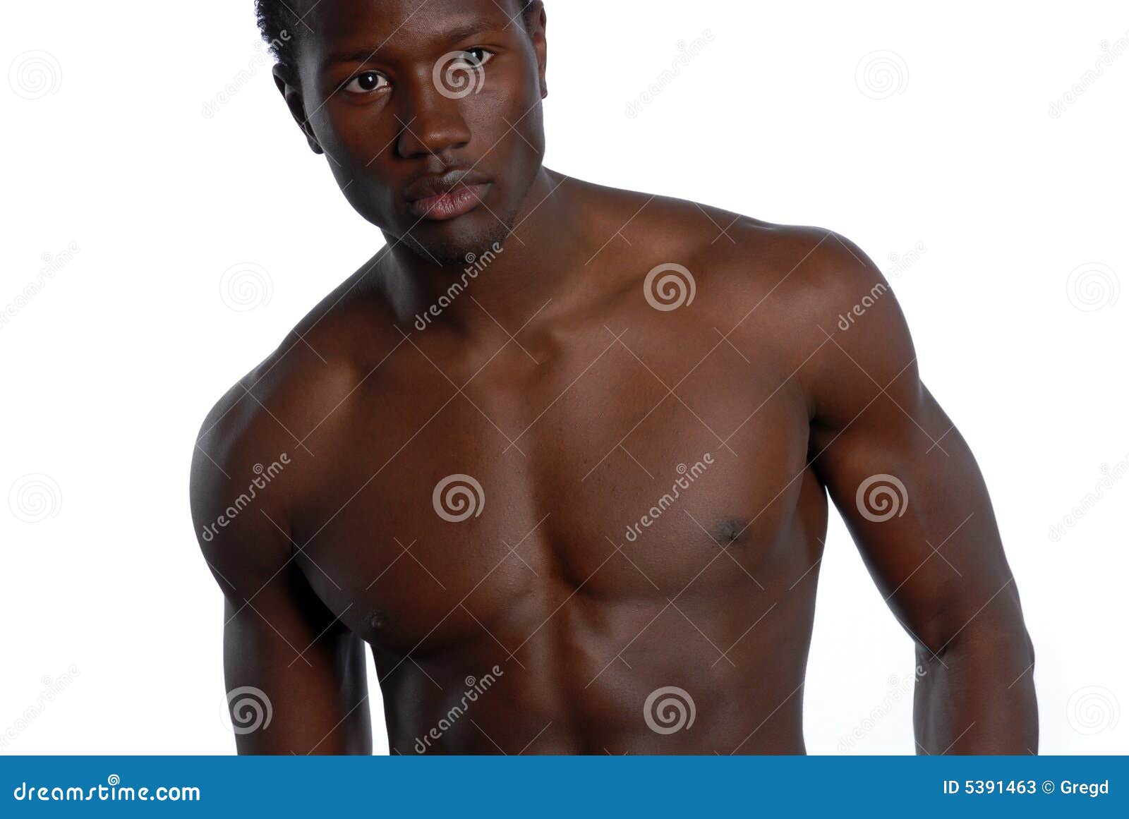Muscular young black man stock image. Image of white, looking - 5391463