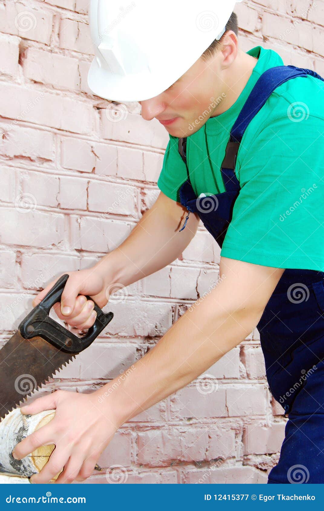 Muscular young builder. stock image. Image of build, home - 12415377