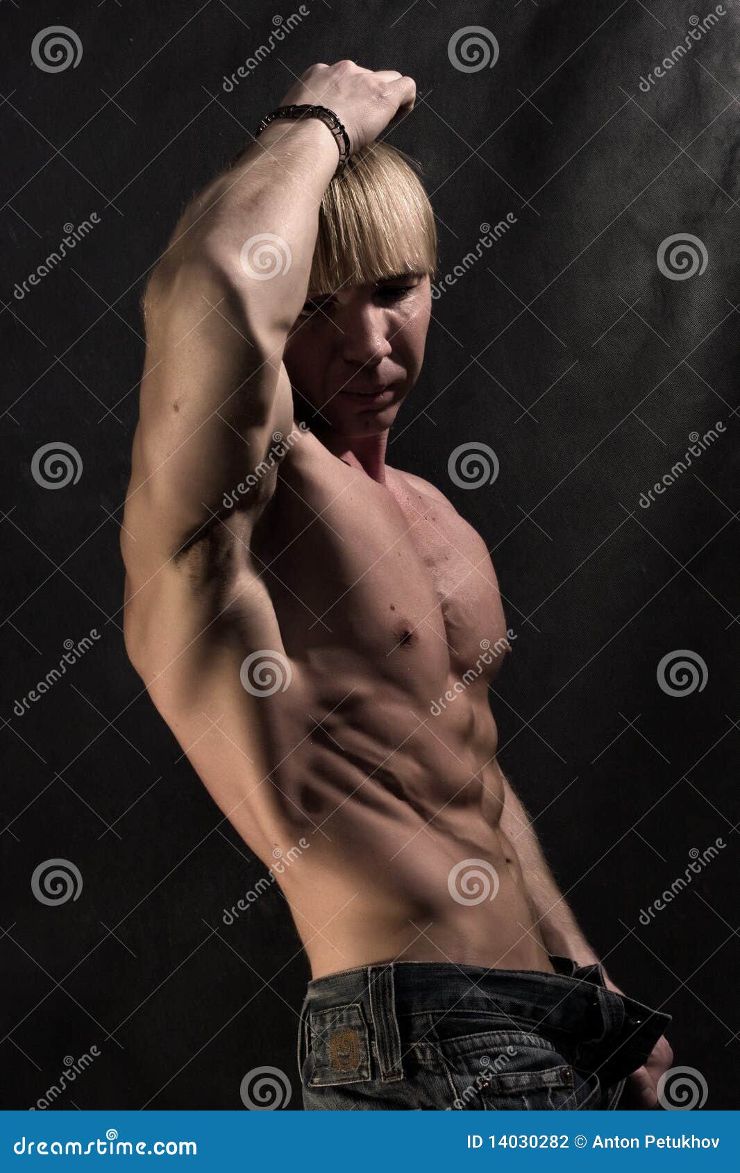 Ripped Man Tensing His Muscles Stock Image | CartoonDealer.com #174763543