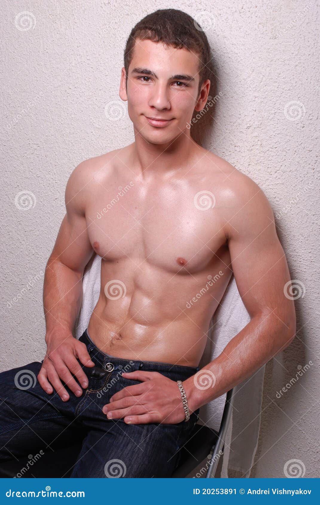 Muscular young man stock image. Image of handsome, model - 20253891