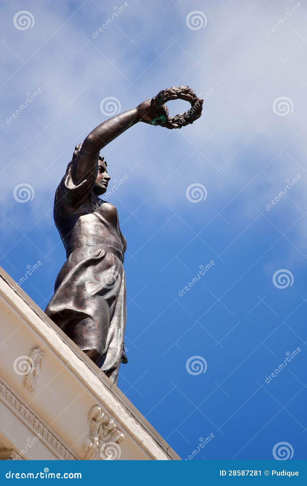 Muse of Art statue stock image. Image of facade, blue - 28587281