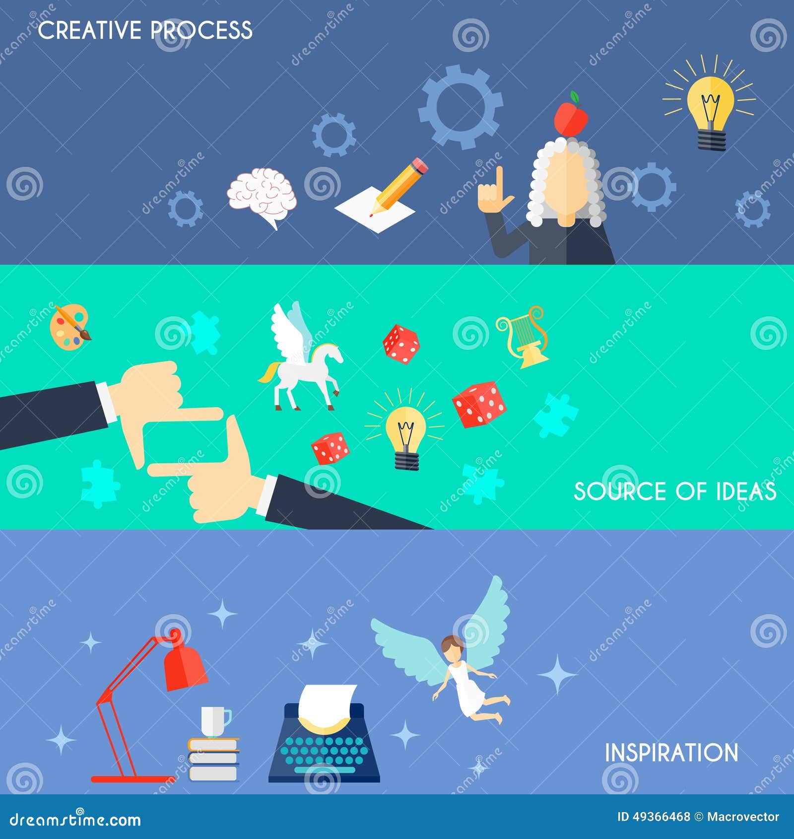 Muse Flat Set Cartoon Vector | CartoonDealer.com #48896663