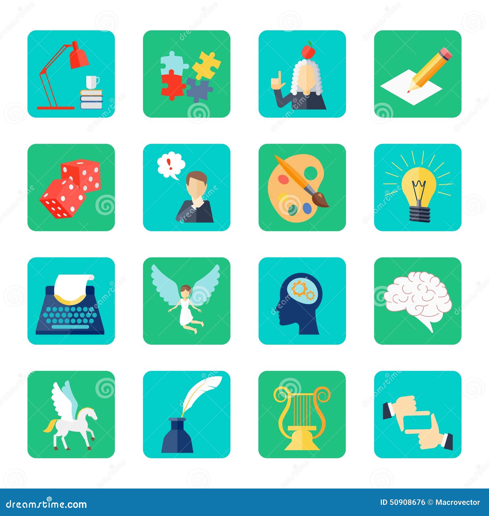 Muse Icon Flat stock vector. Illustration of bright, inspiration - 50908676