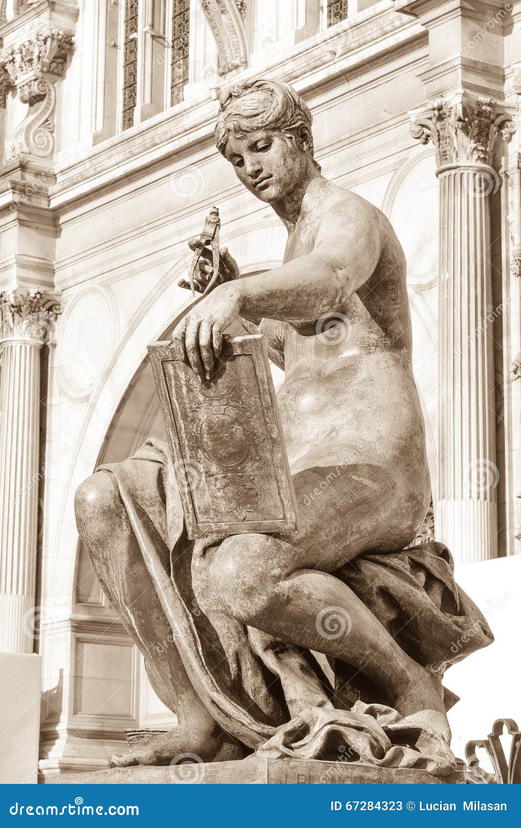 Muse statue in Paris stock image. Image of french, legislation - 67284323