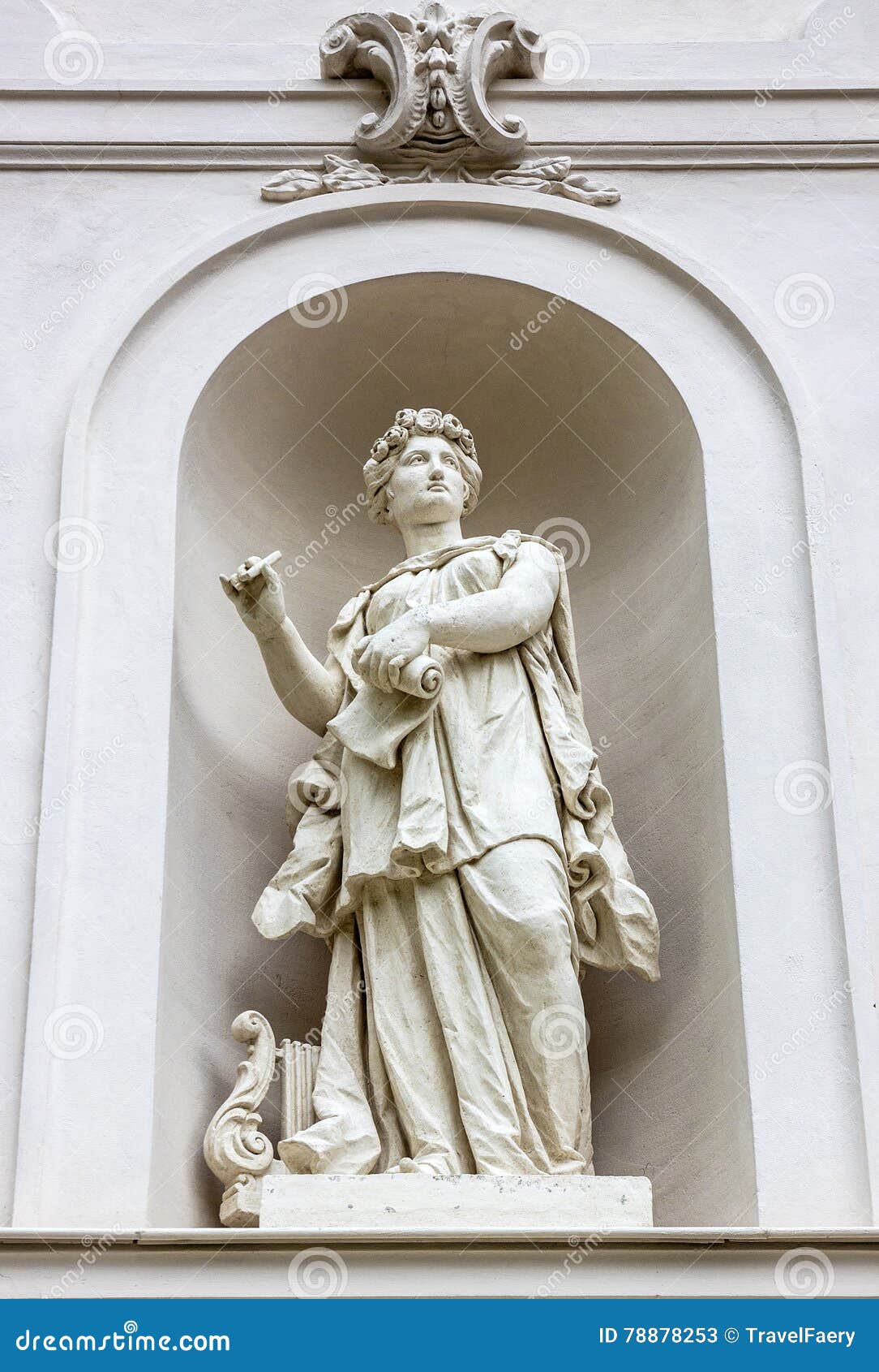 Muse Statue on the Wall of Linderhof Palace in Germany, Bavaria Stock ...