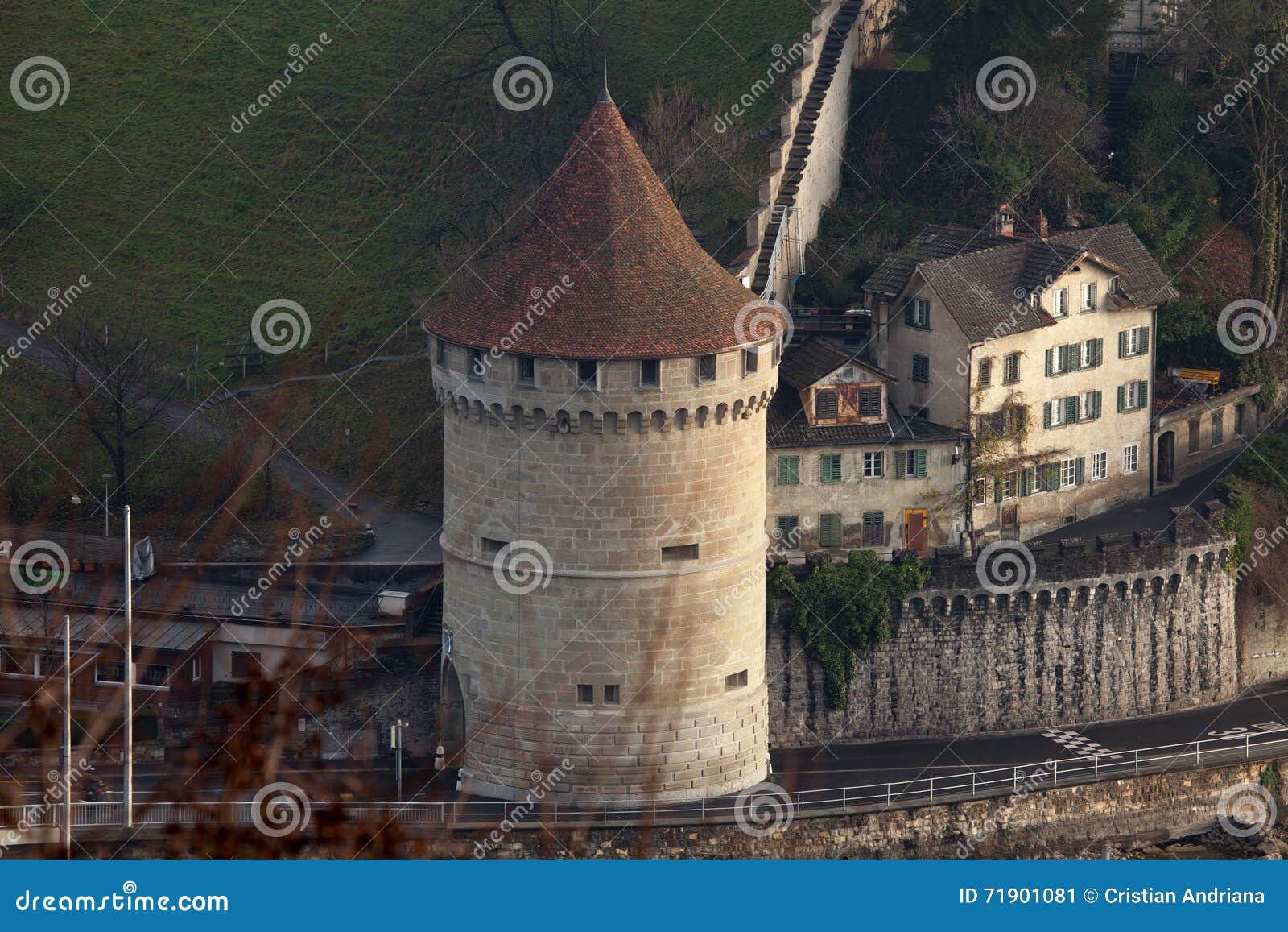 Musegg Wall and Towers in Luzern, Switzerland Stock Image - Image of ...