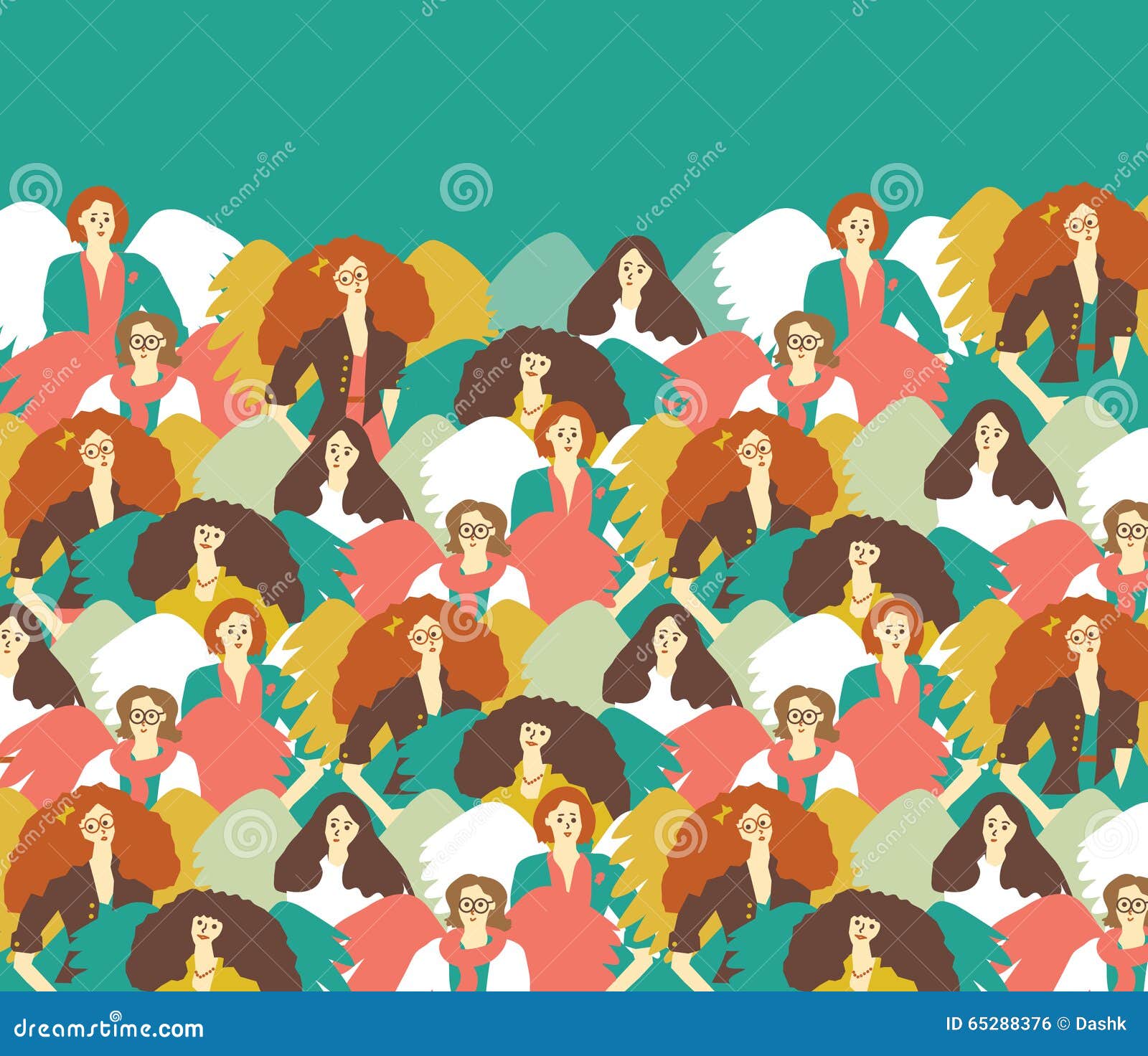 Muses Creative Group Woman Inspiration and Sky. Stock Vector ...