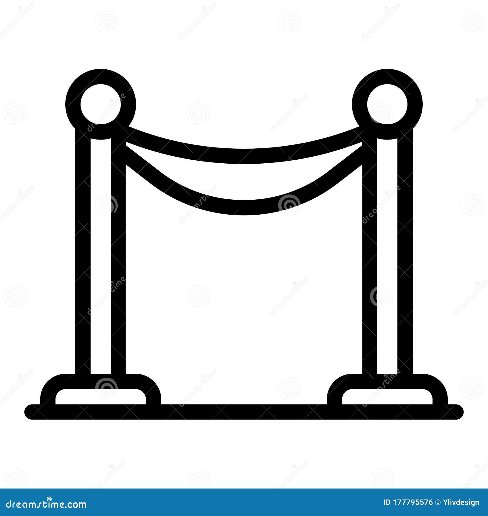 Museum Barrier Icon, Outline Style Stock Vector - Illustration of ...